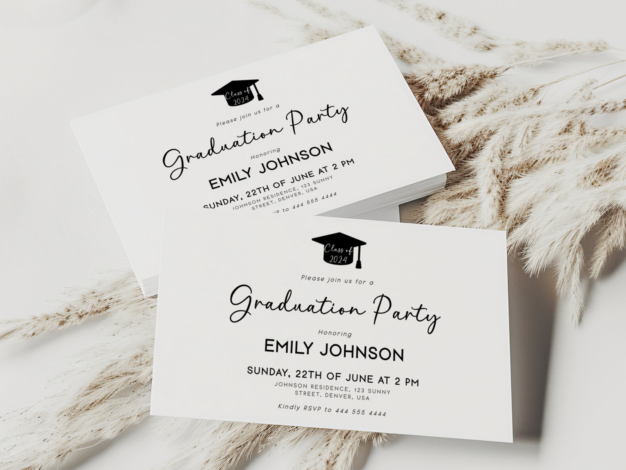 Graduation Party Mini Invitation Grad Party Insert Card Printable 2024 ...
