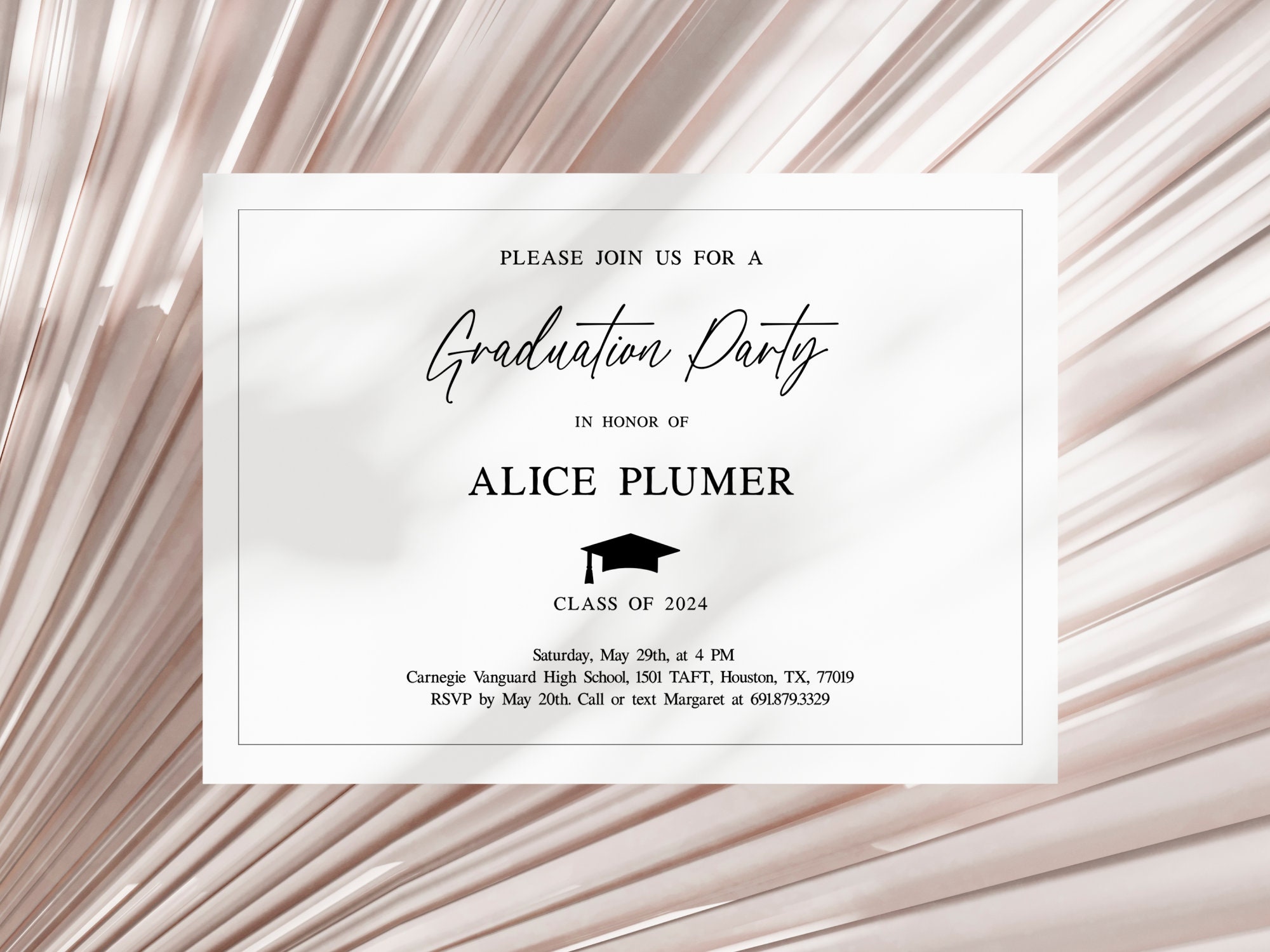 Graduation Party Details Card Mini Graduation Invites Printable 2024 ...