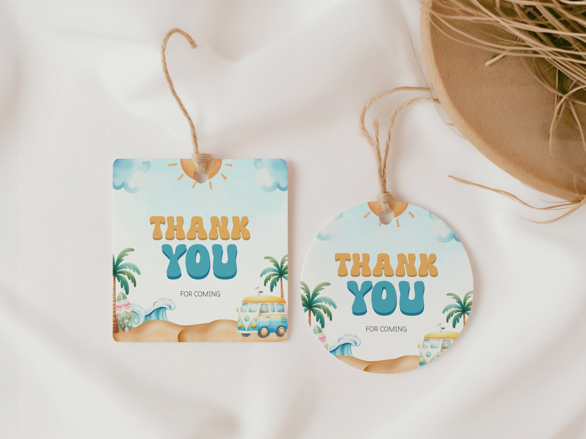 Editable Surf Thank You Favor Tag Surfboard Baby Shower Thank You Tag ...