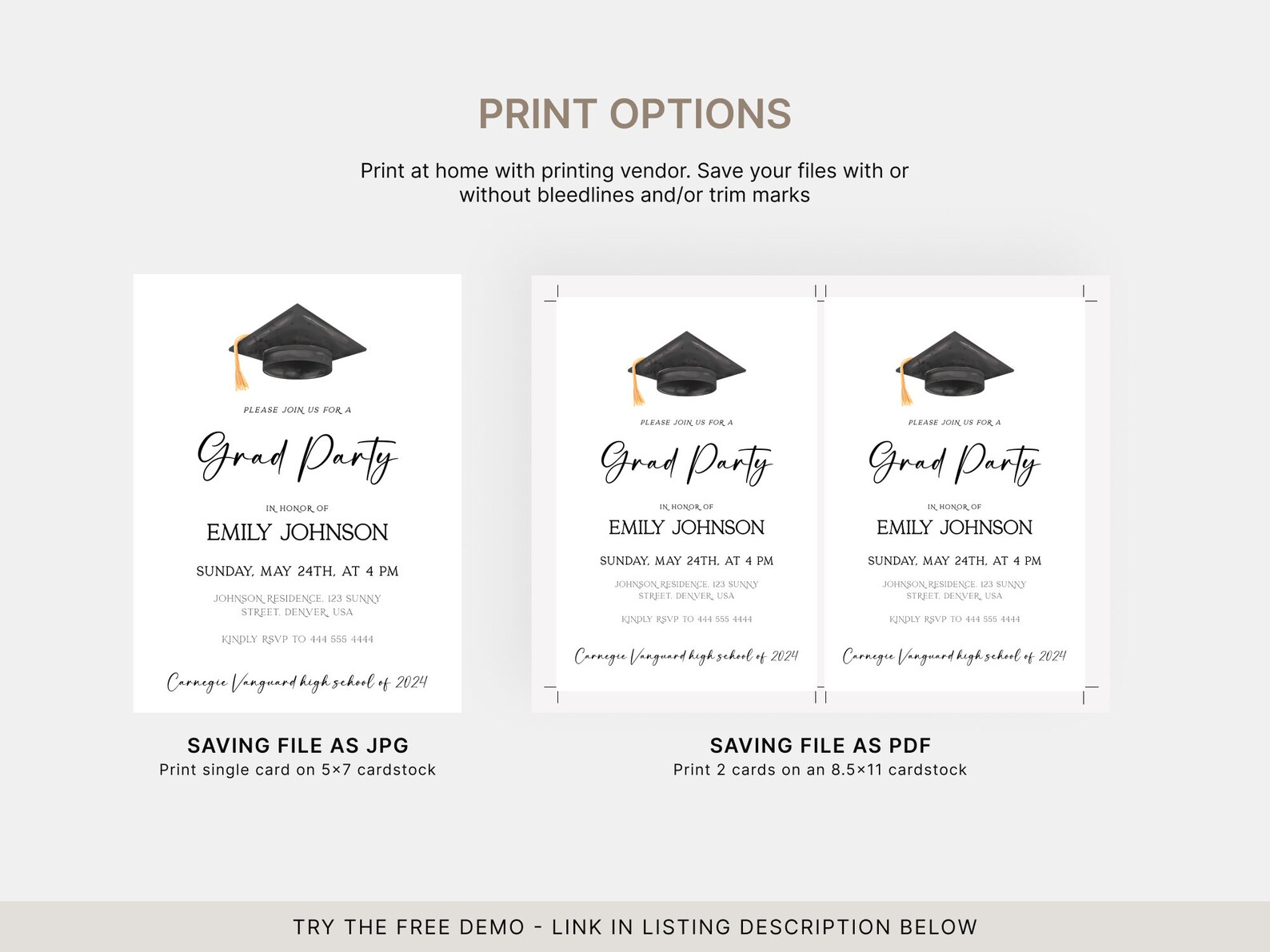 Masculine Graduation Announcement Graduation Invite Male High School ...