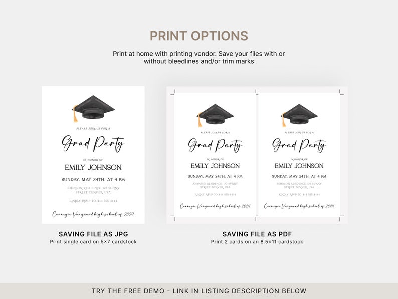 Masculine Graduation Announcement Graduation Invite Male High School ...