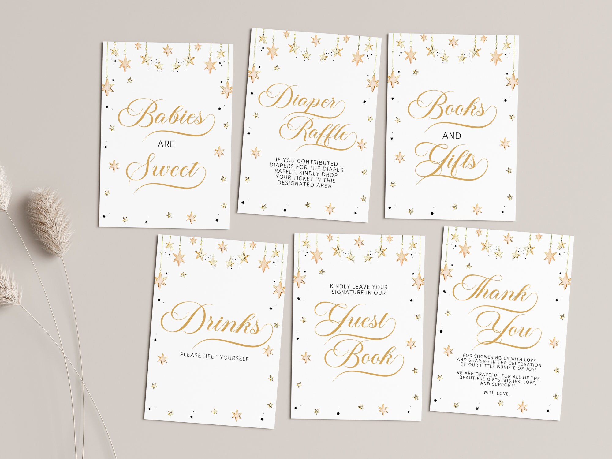 Editable Over the Moon Table Signs Moon Stars Baby Shower Table Signs ...