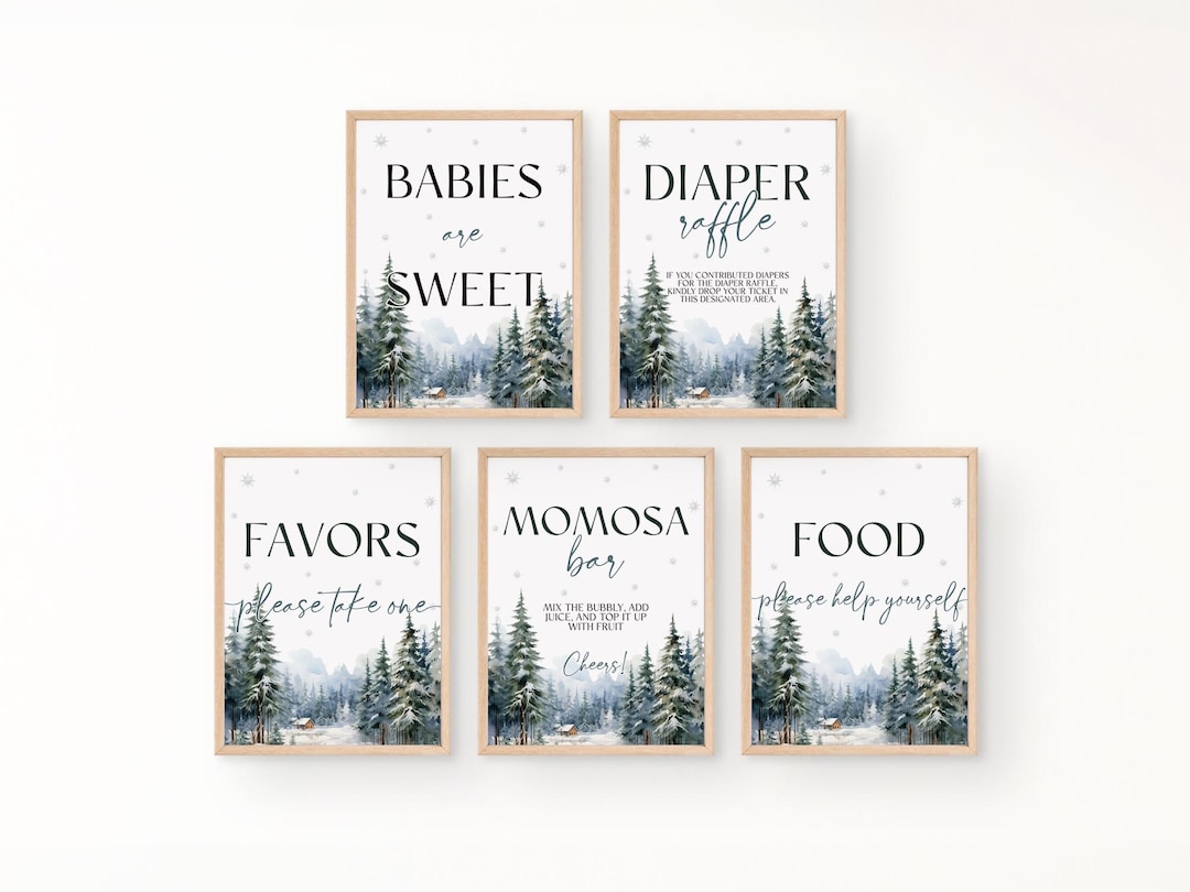 Baby Its Cold Outside Shower Table Sign Set, Winter Baby Shower Table ...