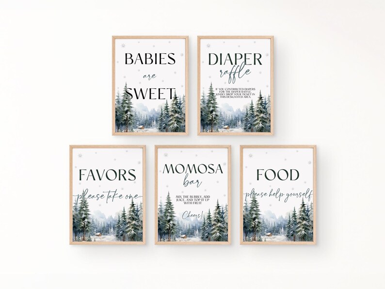 Baby Its Cold Outside Shower Table Sign Set, Winter Baby Shower Table ...