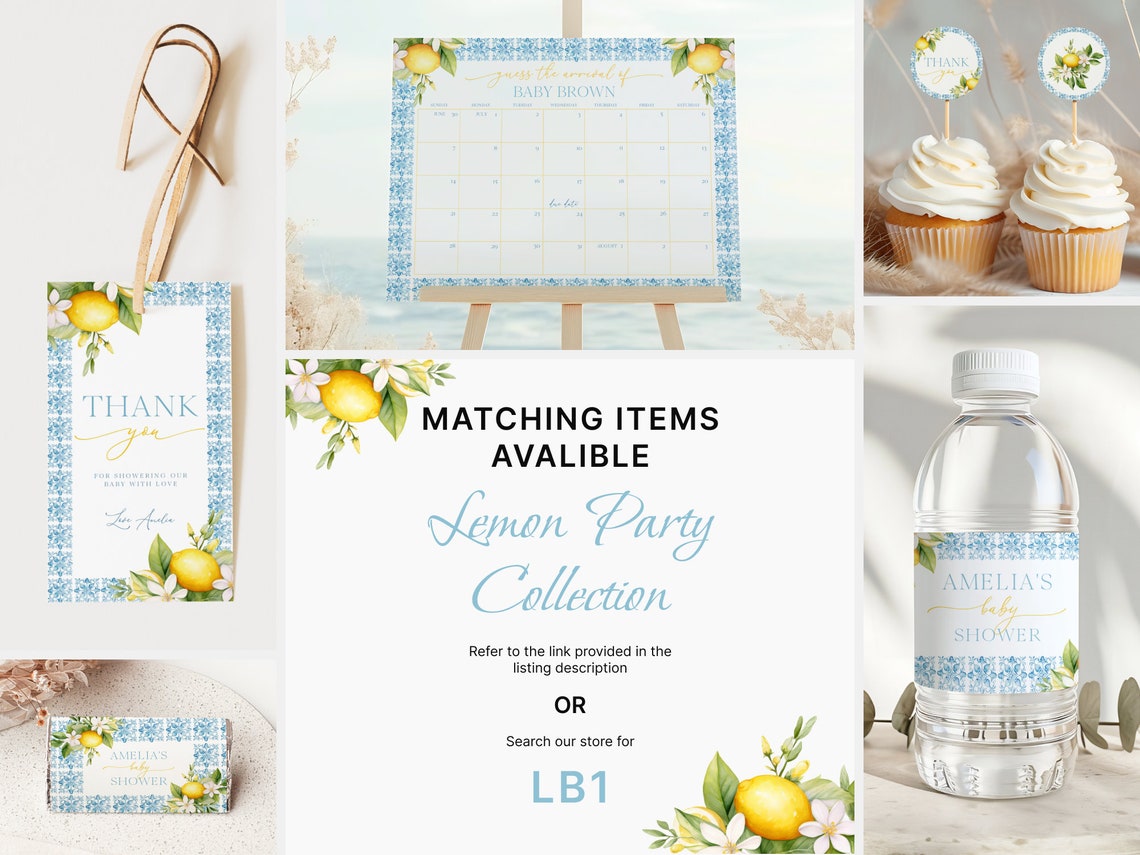 Lemonade Baby Shower Game Bundle, Citrus Baby Shower Activities, Summer ...