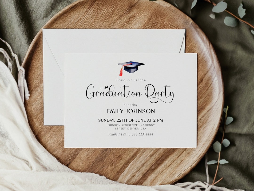 Graduation Party Mini Invitation Grad Party Insert Card Printable 2024 ...