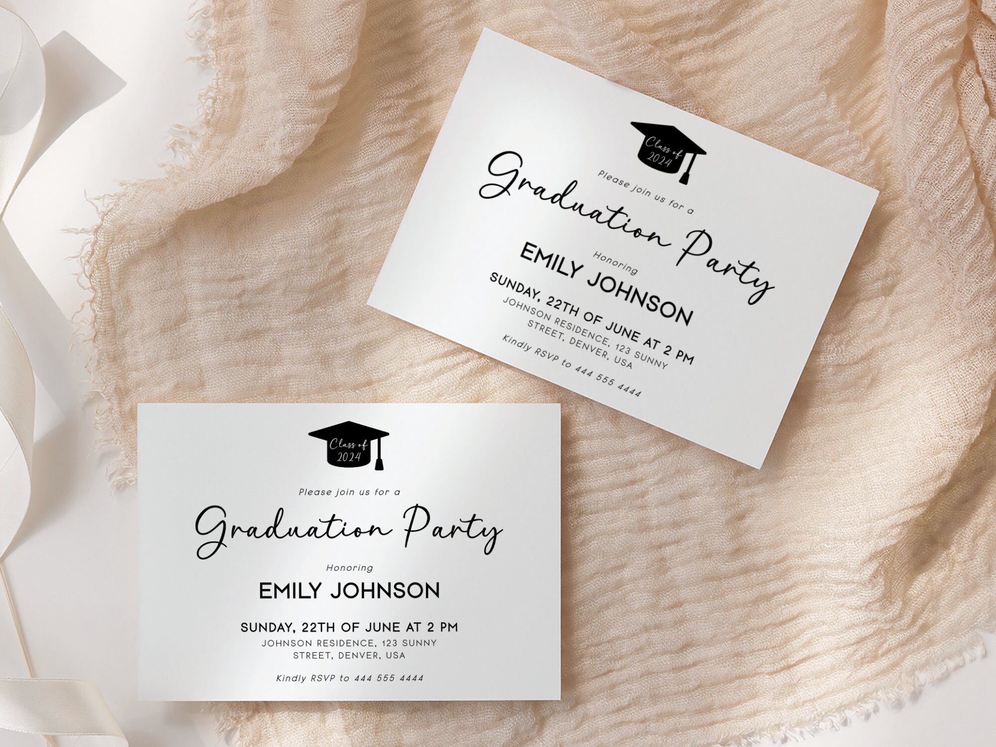 Graduation Party Mini Invitation Grad Party Insert Card Printable 2024 ...