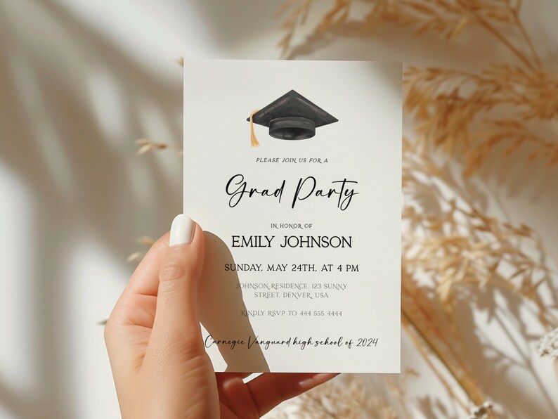 Masculine Graduation Announcement Graduation Invite Male High School ...