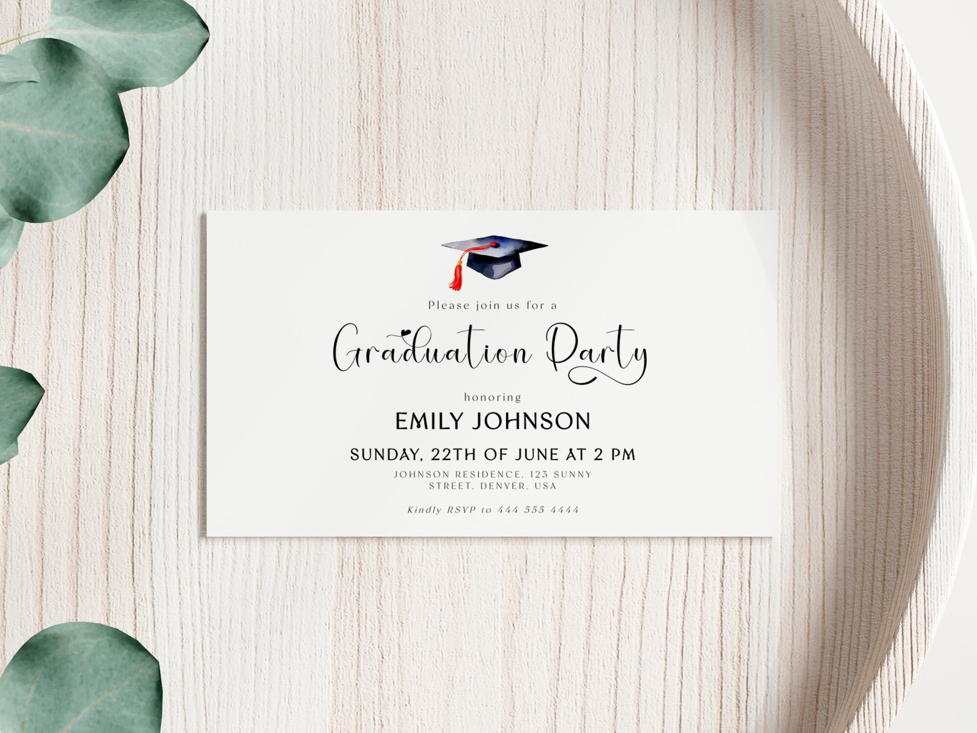 Graduation Party Mini Invitation Grad Party Insert Card Printable 2024 ...