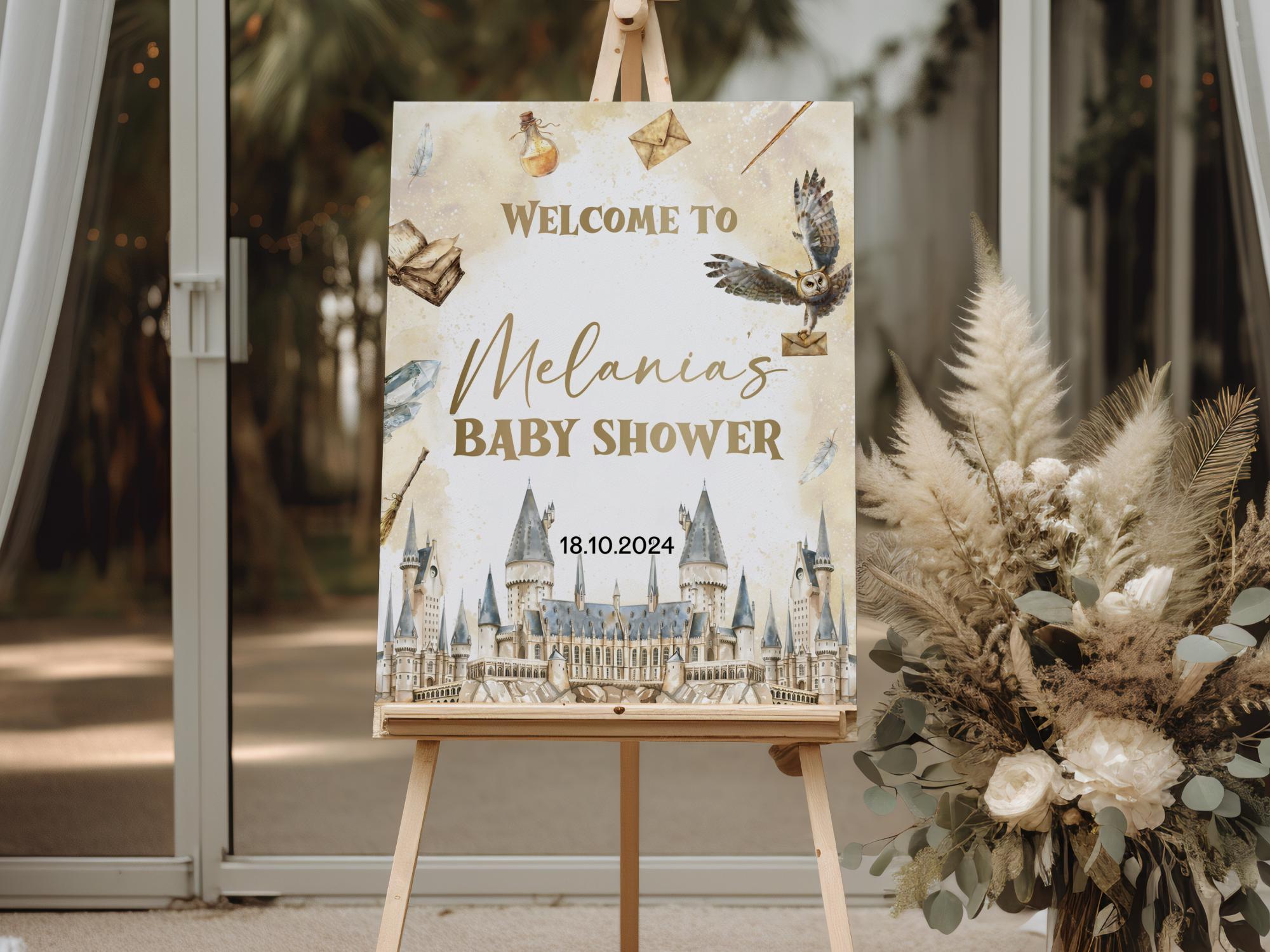Magical Baby Shower Welcome Sign, School of Wizard Baby Shower Welcome ...