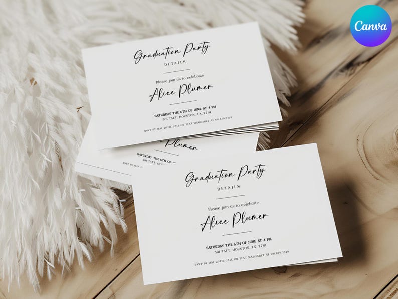 Graduation Party Mini Invitation Grad Party Insert Card Printable 2026 ...