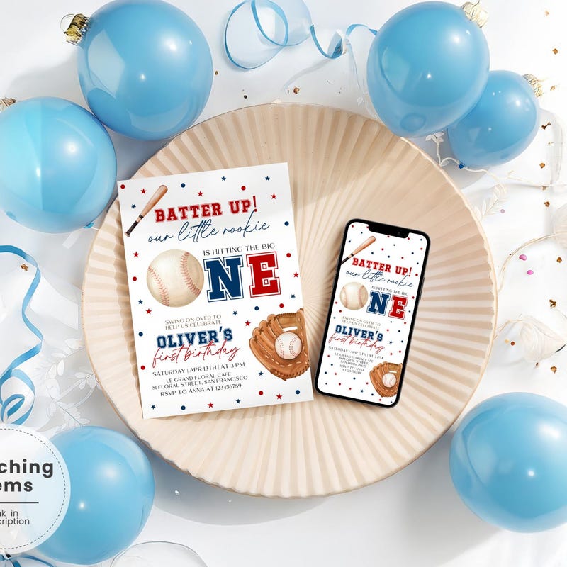 Batter up 1st Invitation - Etsy