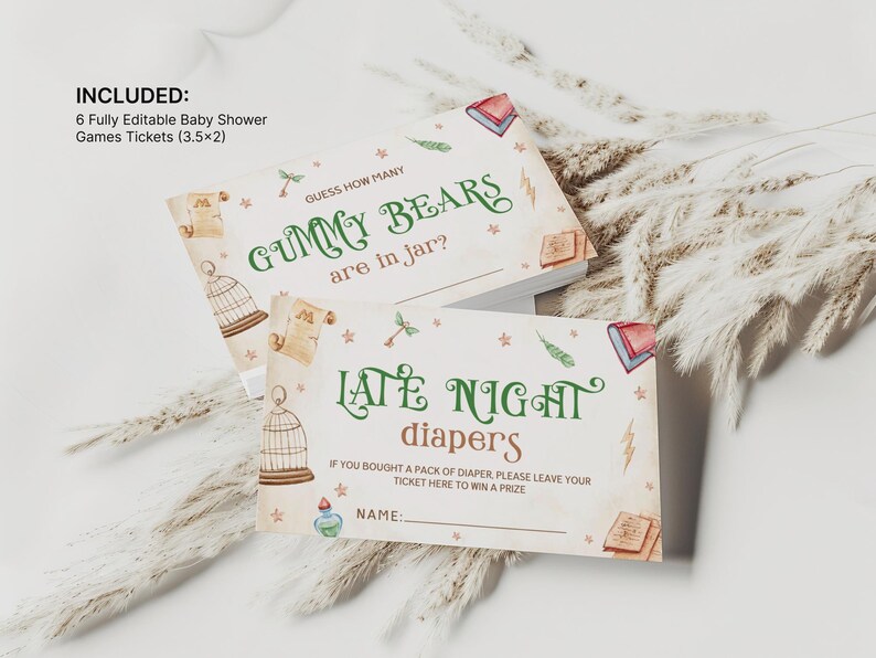 Magical Baby Shower Games Bundle, Wizarding Baby Shower Party Game Kit ...