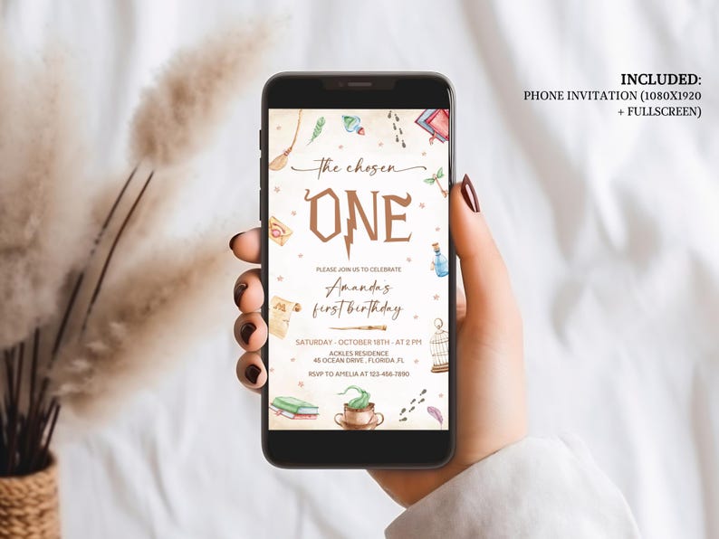 Magical First Birthday Invitation Set, the Chosen One Birthday Party ...