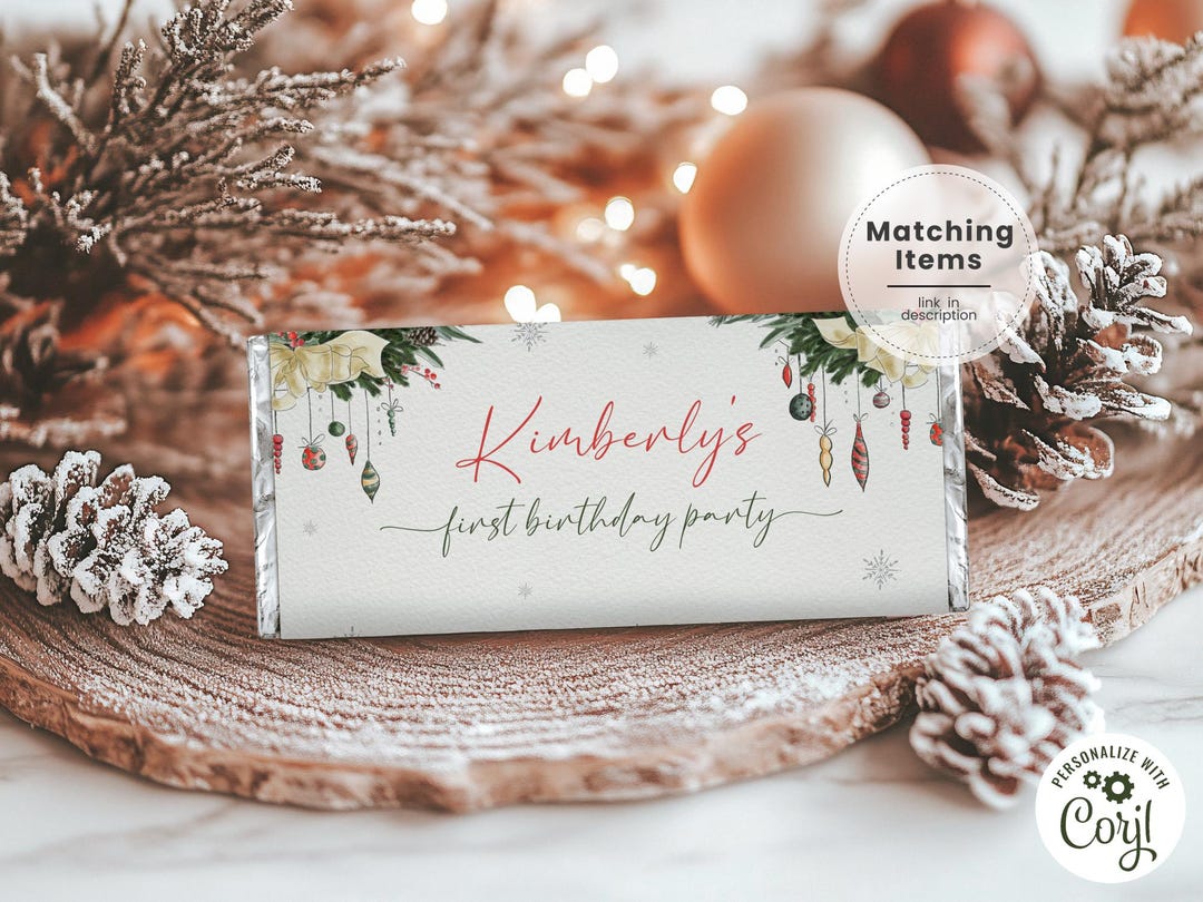 Nutcracker First Birthday Chocolate Wrapper, Christmas 1st Birthday ...