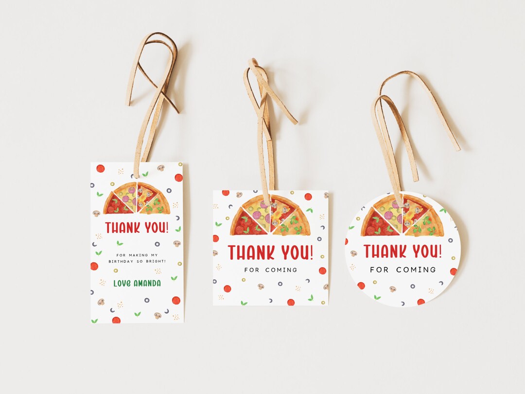 Editable Pizza Birthday Party Favor Tags Italian Pizza Printable Thank ...