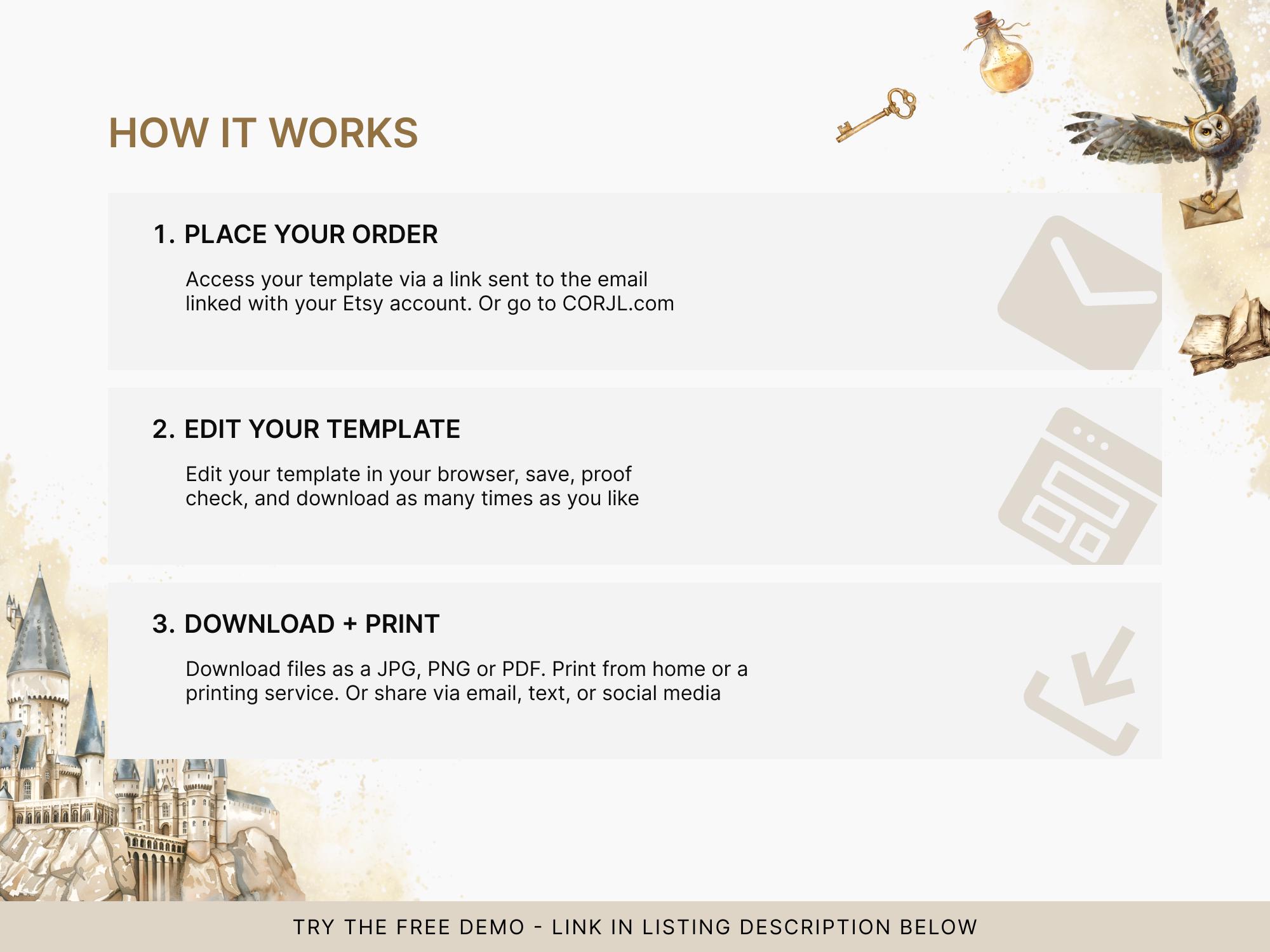 Wizard Birthday Party Favor Tags, Printable Magic School Bday Thank You ...