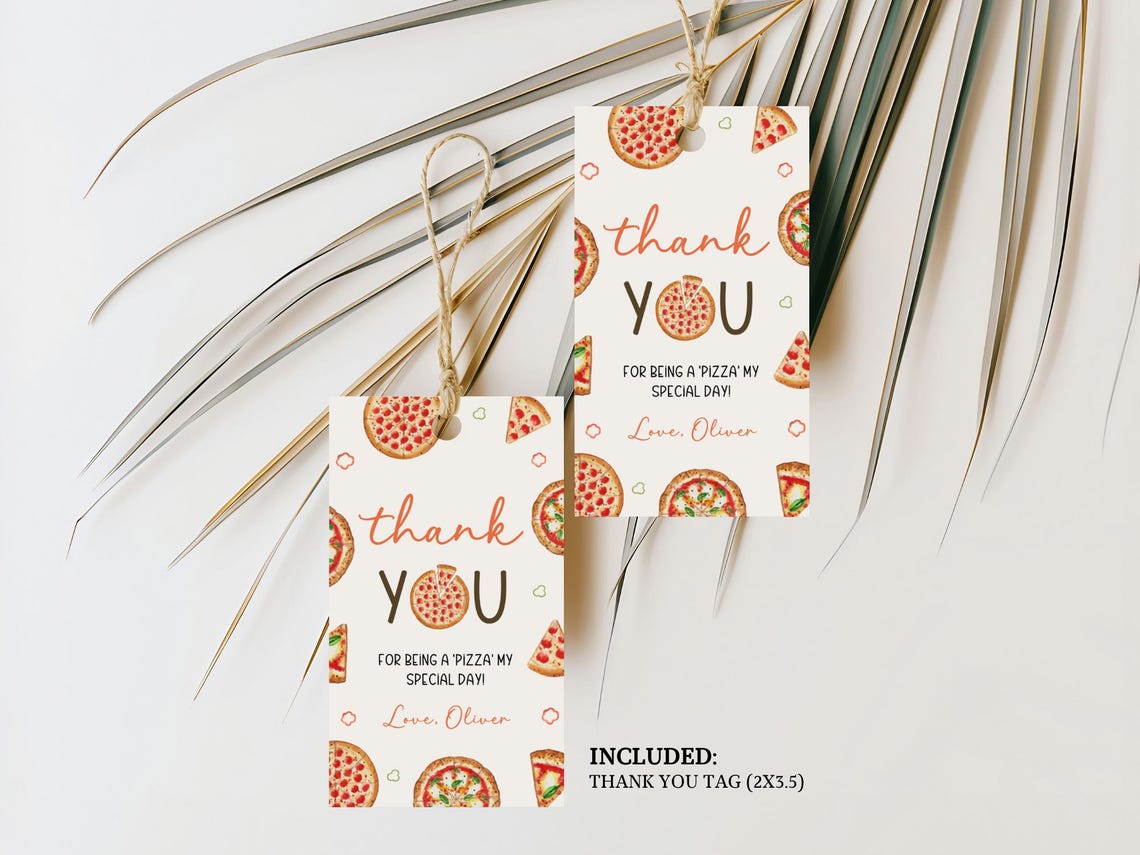 Slice of Fun 1st Birthday Invitation Set, Digital Pizza First Birthday ...