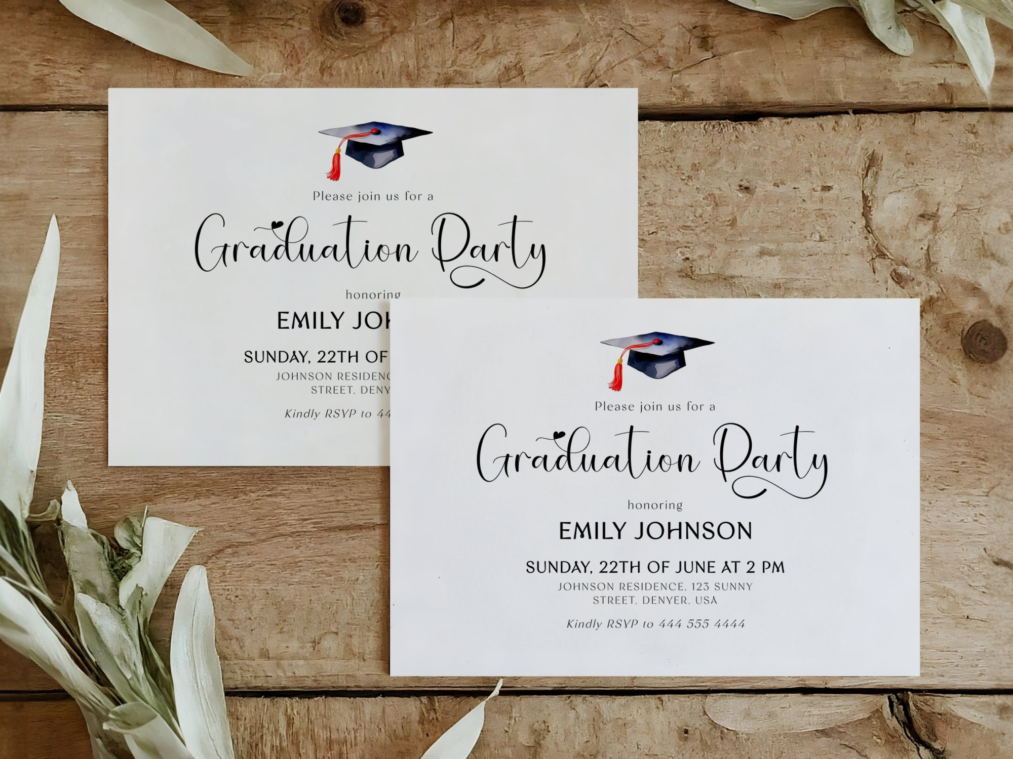 Graduation Party Mini Invitation Grad Party Insert Card Printable 2024 ...