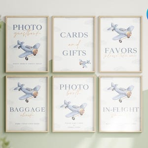 Time Flies 1st Birthday Table Sign, Airplane Birthday Table Favor Sign ...
