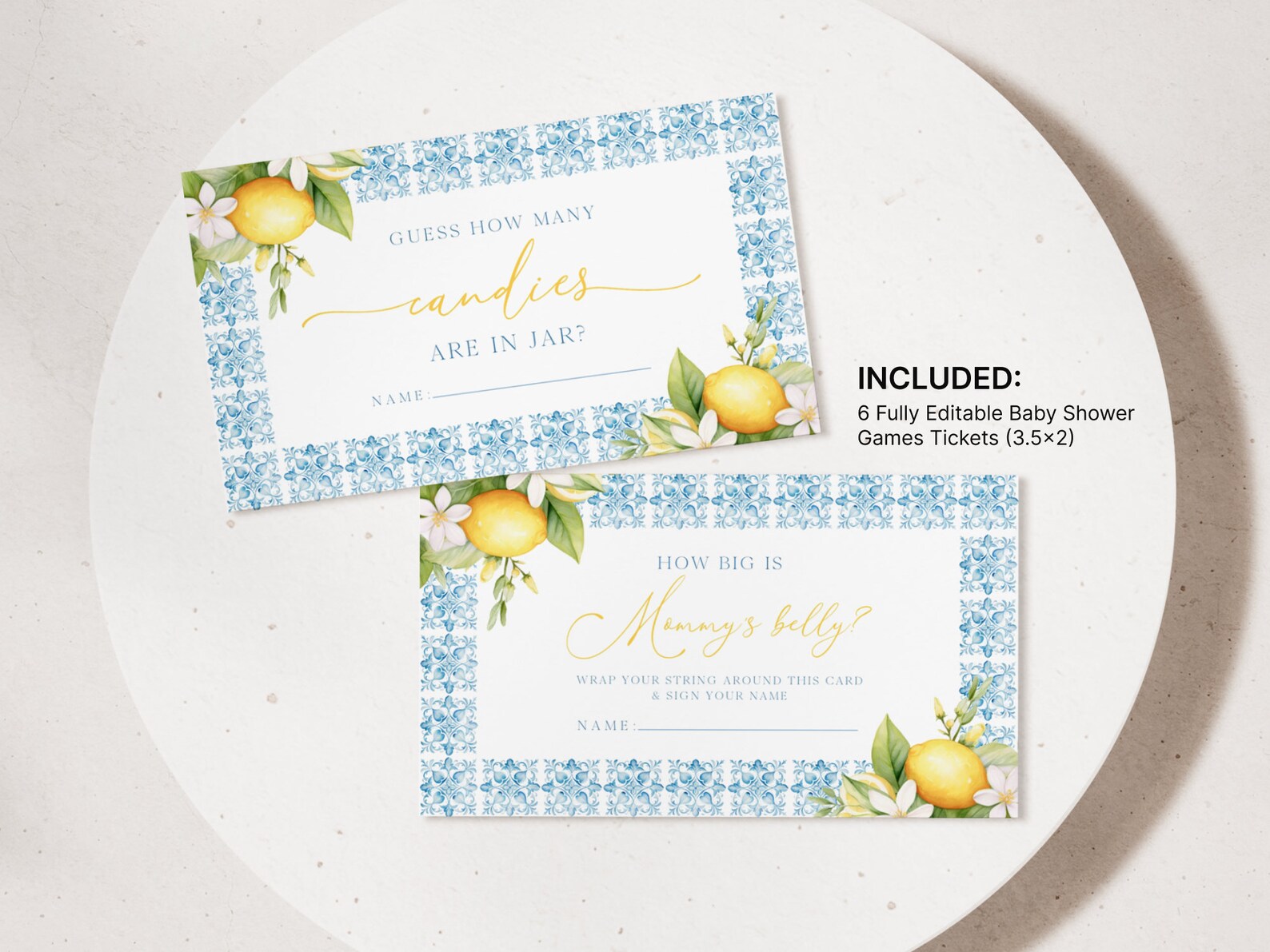 Lemonade Baby Shower Game Bundle, Citrus Baby Shower Activities, Summer ...