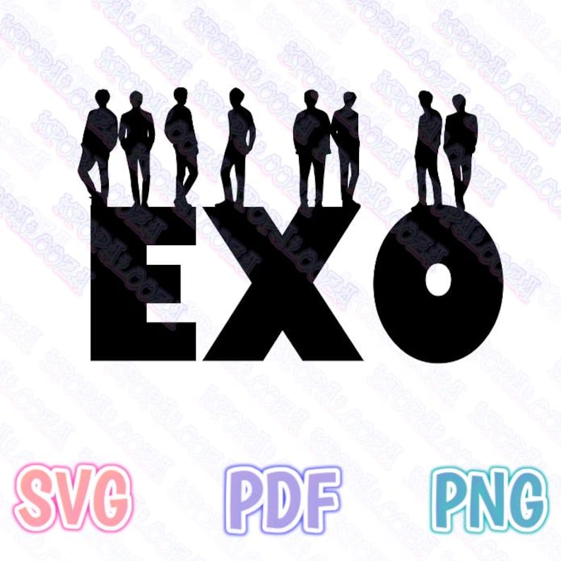 Digital EXO Laser Cut Files (svg, Png, Pdf) Kpop Boy Group - Etsy