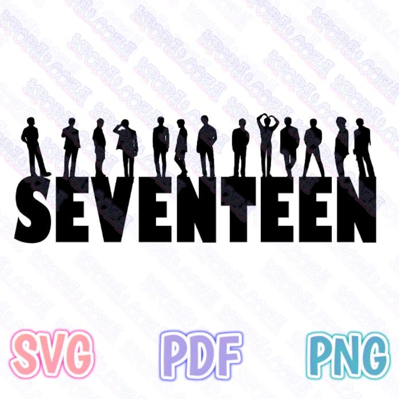 Digital SEVENTEEN Laser Cut Files (svg, Png, Pdf) Kpop Boy Group - Etsy