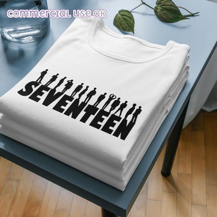 Digital SEVENTEEN Laser Cut Files (svg, Png, Pdf) Kpop Boy Group - Etsy