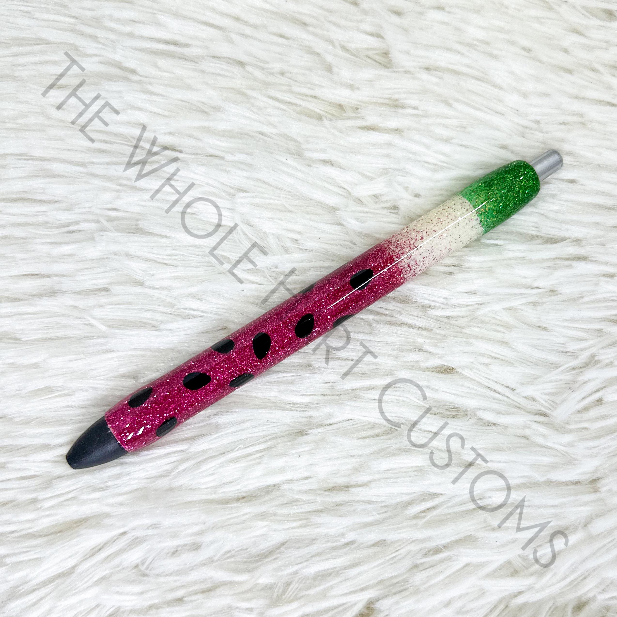 Watermelon Pen | Glitter Pen | Refillable Gel Pen | Personalize ...