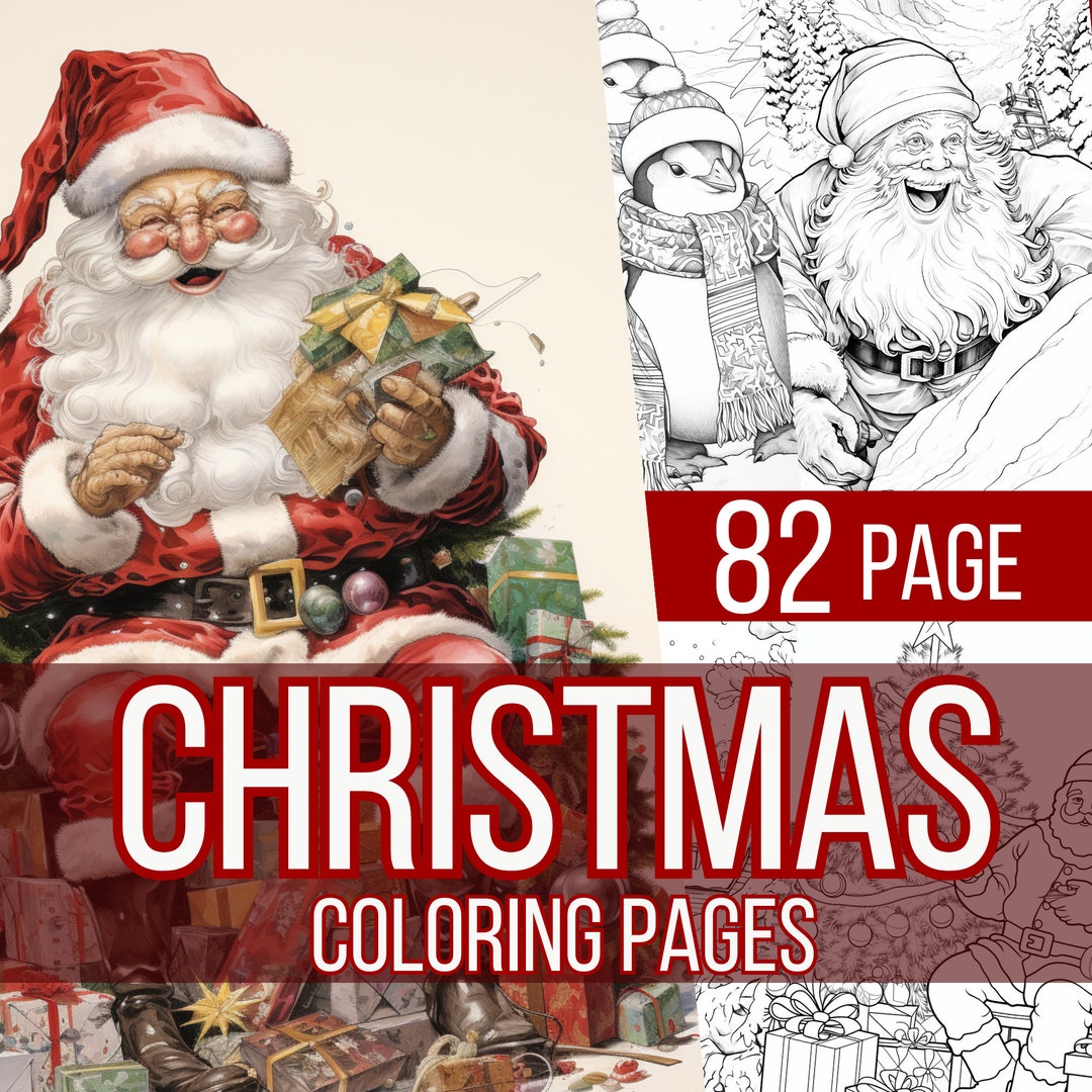 82 Christmas Coloring Pages, for Adults Coloring Pages, Instant ...