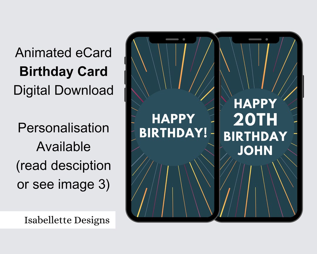 Animated Happy Birthday Ecard, Digital Card, Mobile Ecard, Digital ...