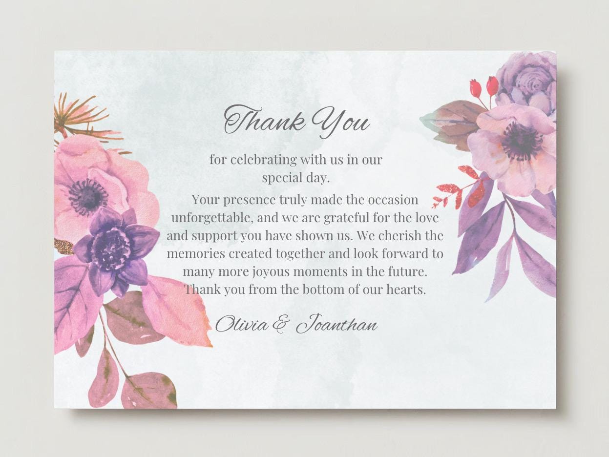 Editable Customizable Thank You Card Template Elegant & Modern Design, Instant Digital Download ...