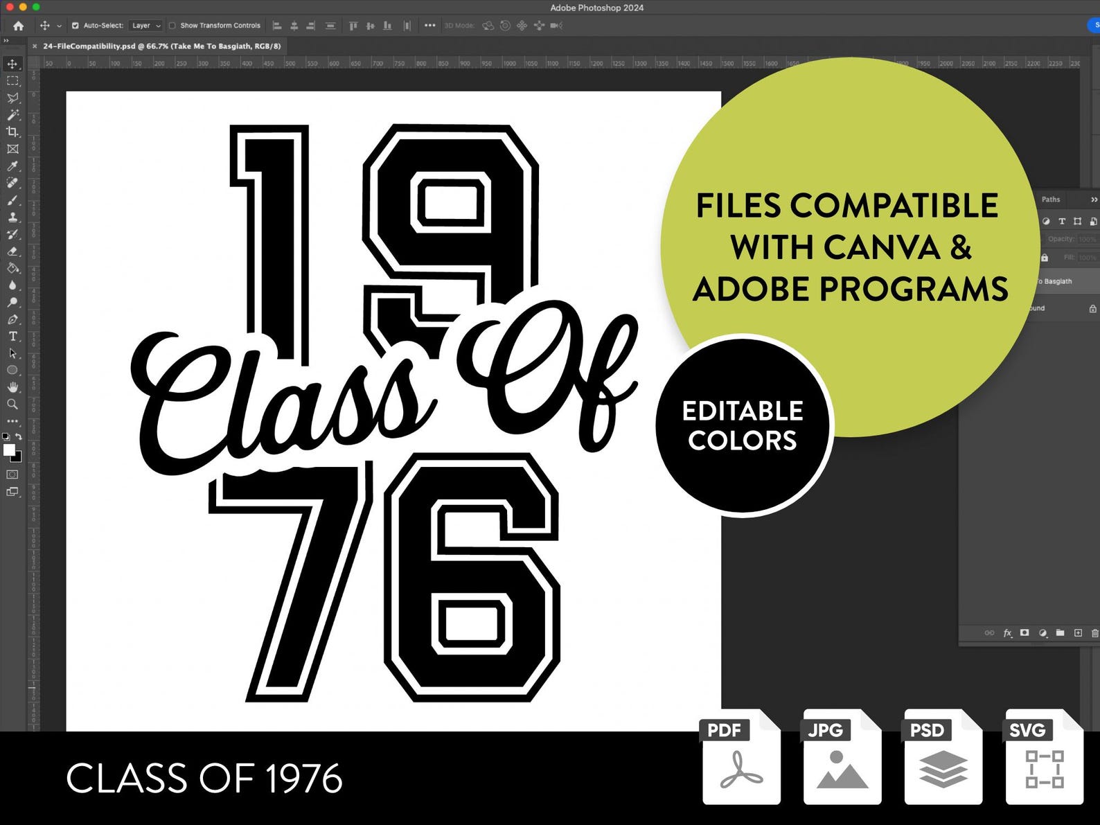 Class of 1976 SVG Cut File: Reunion Baseball Design (digital Download ...