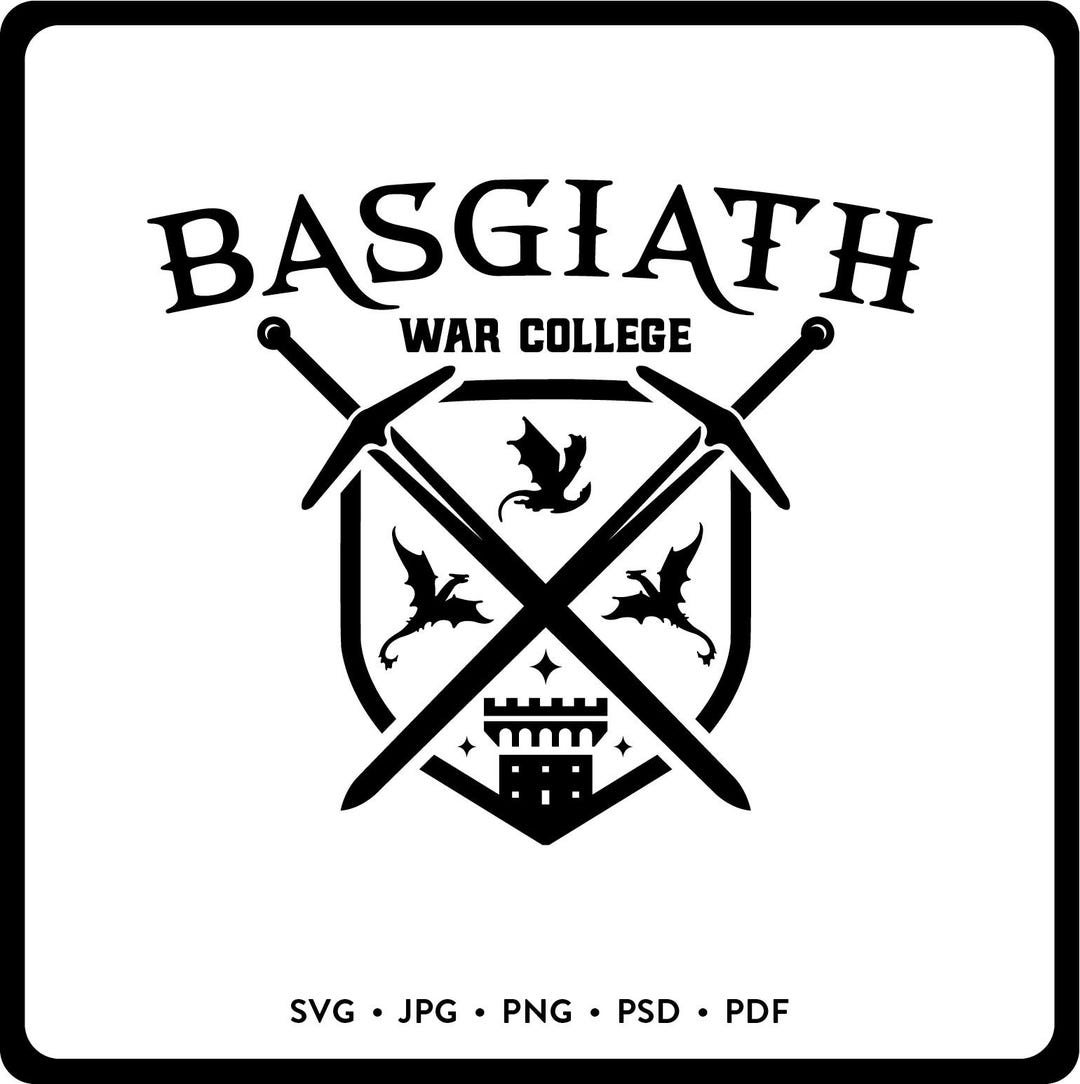 Fourth Wing Basgiath War College SVG: Dragon Crest Design (digital ...