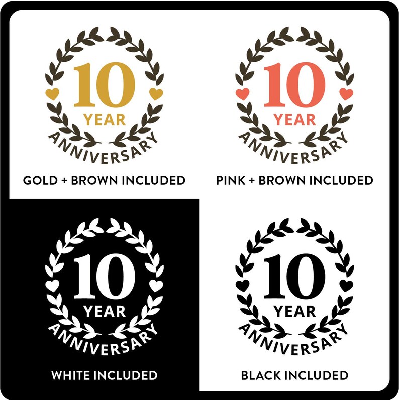 10th Anniversary Circle Logo SVG: Reunion, Wedding, Birthday (digital ...