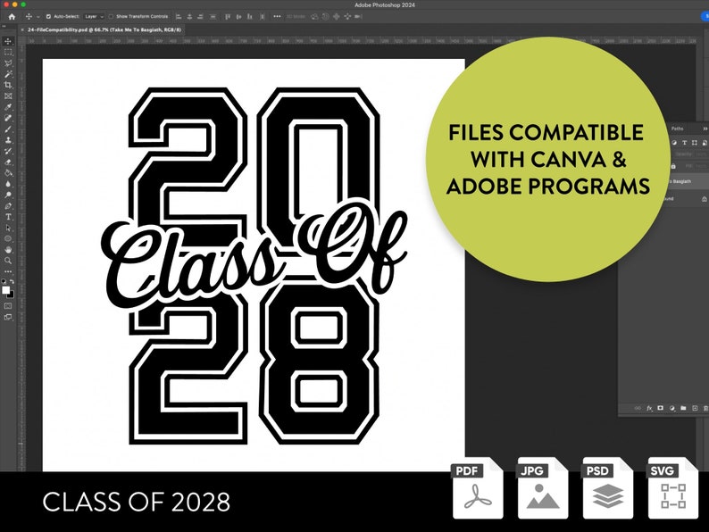 Class of 2028 SVG Cricut Cut File for 2028 Senior DIY Vinyl Projects ...