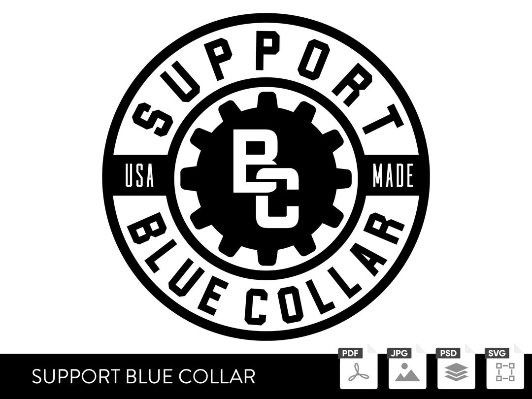 Support Blue Collar SVG - Etsy