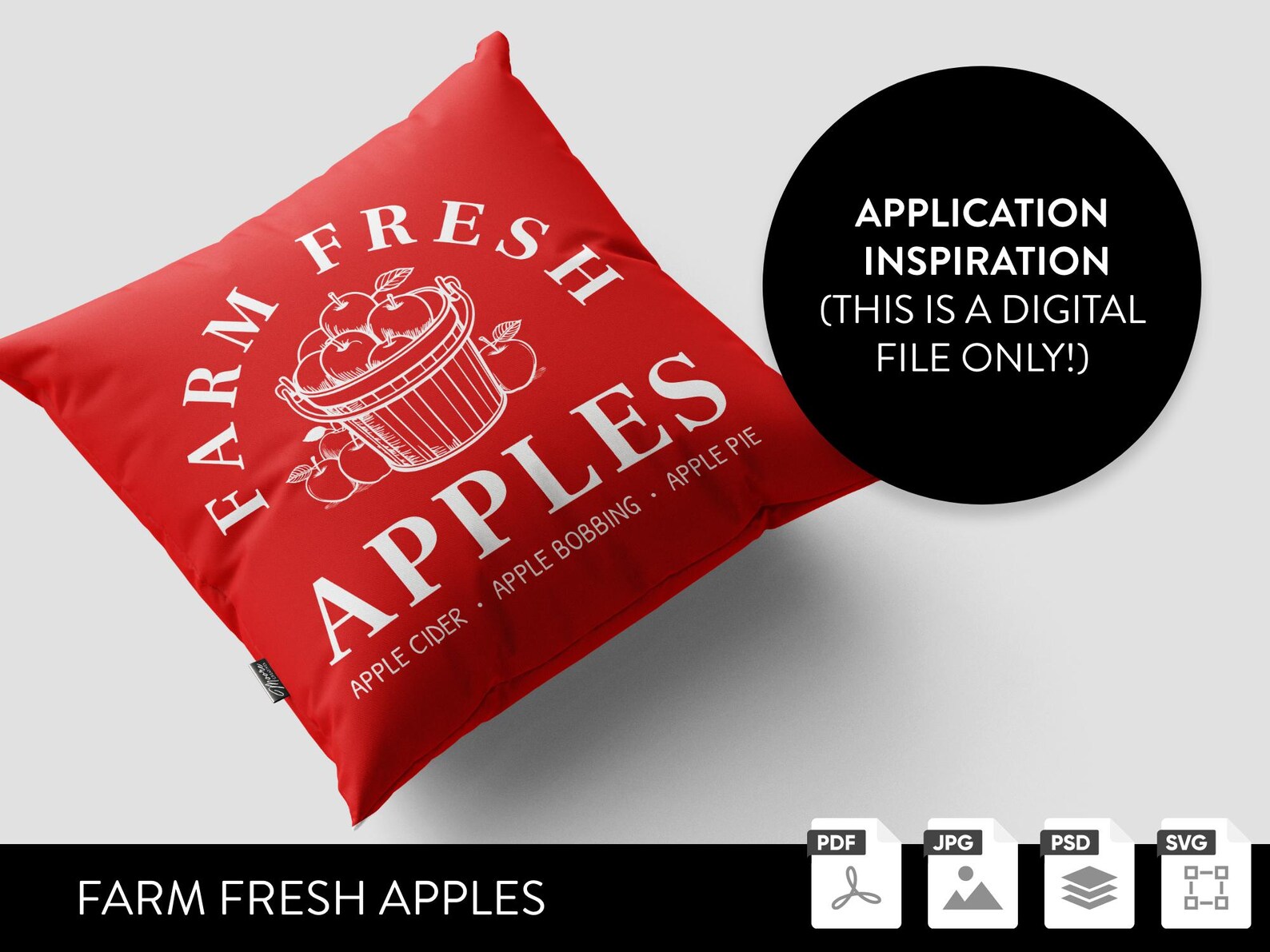 Farm Fresh Apples SVG Fall Apple Orchard PNG DIY Fall Craft Apple Decal ...