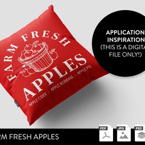 Farm Fresh Apples SVG Fall Apple Orchard PNG DIY Fall Craft Apple Decal ...