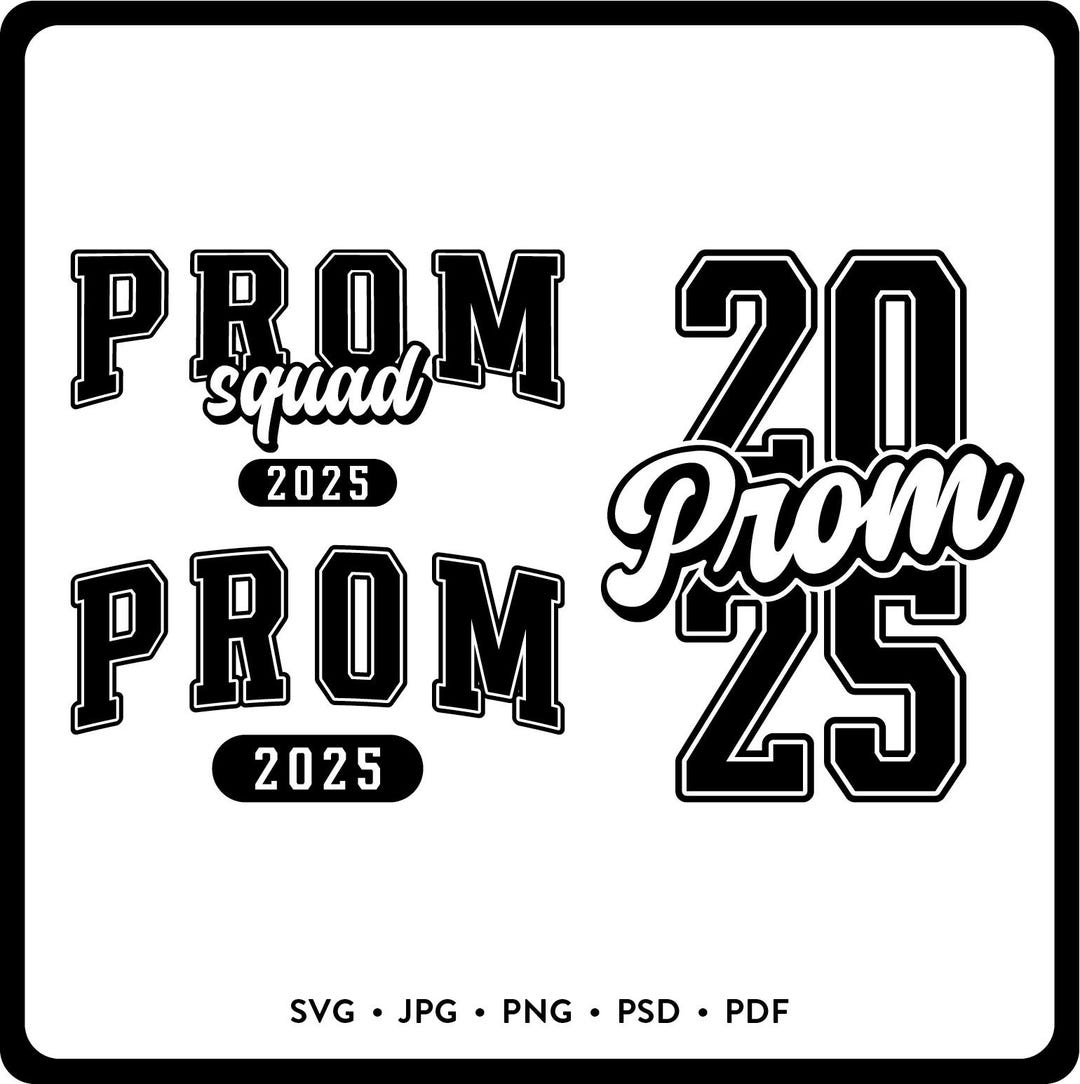 Prom 2025 SVG Bundle DIY Prom Squad Shirt Instant Download Cricut Cut ...