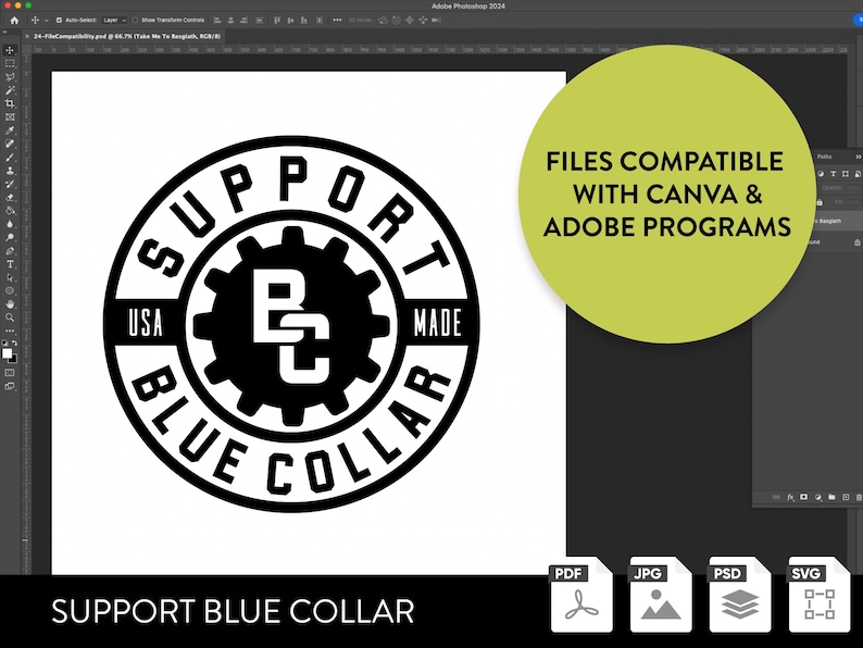 Support Blue Collar SVG - Etsy