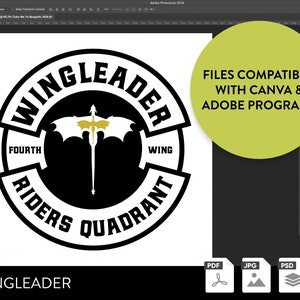 Fourth Wing Riders Quadrant Wingleader SVG Fourth Wing Birthday Party ...