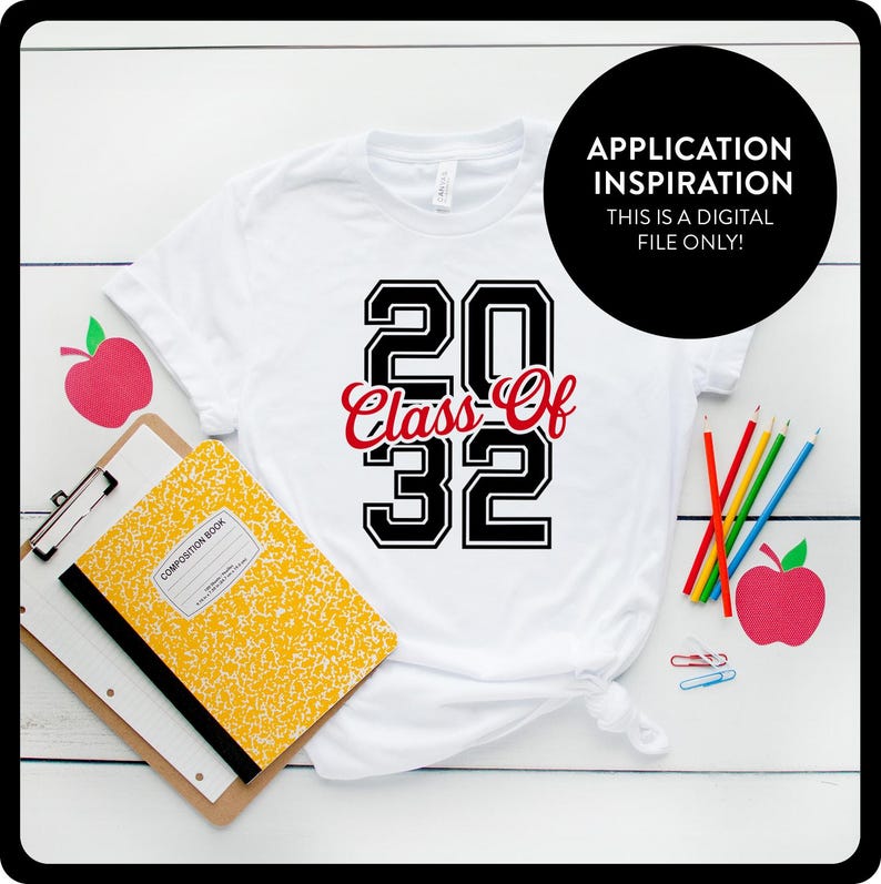 Class of 2032 SVG: School Memory Shirt Decal (digital Download, Cricut ...