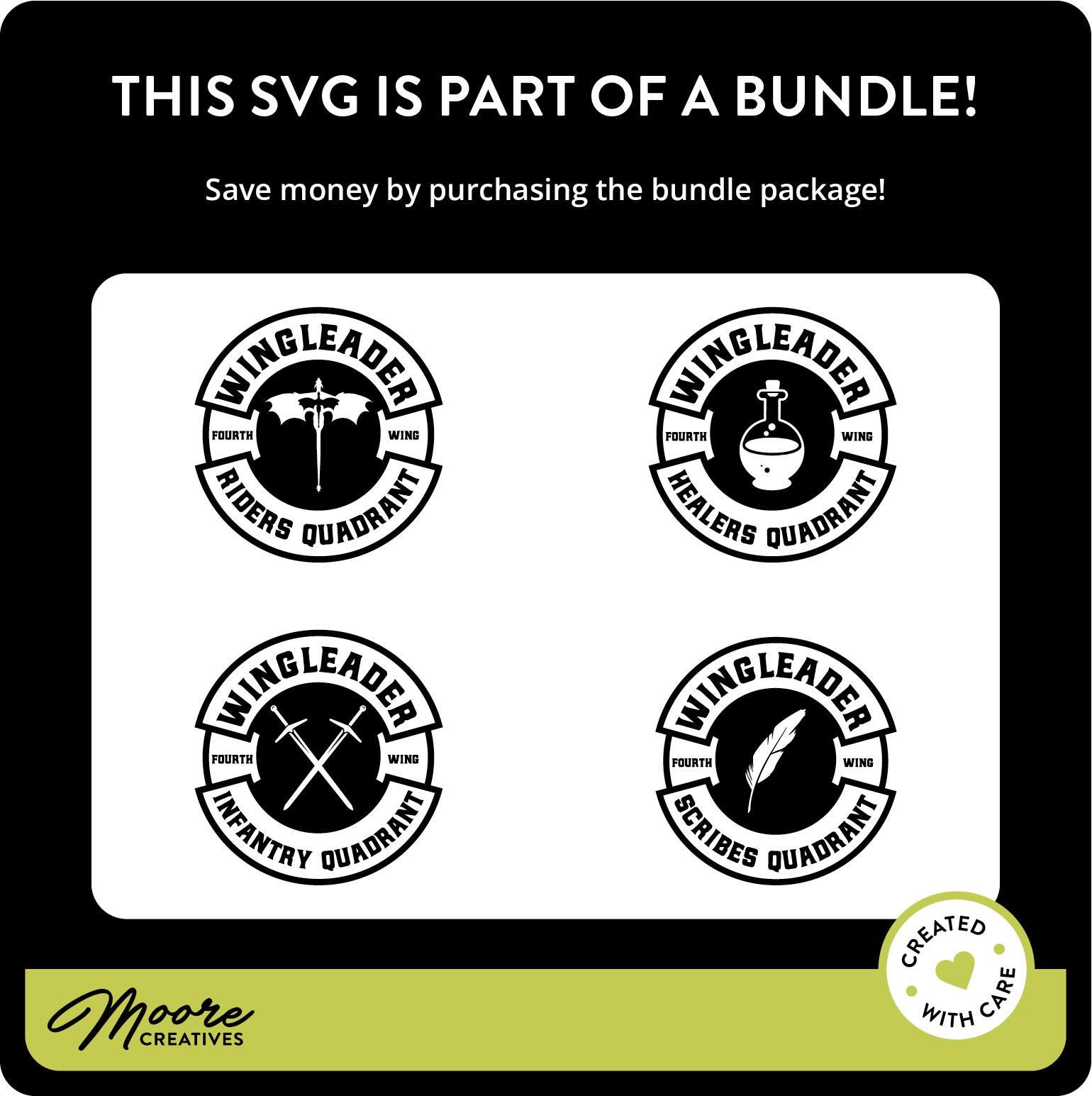 Fourth Wing Riders Quadrant Wingleader SVG: Book Lover Gift (digital ...