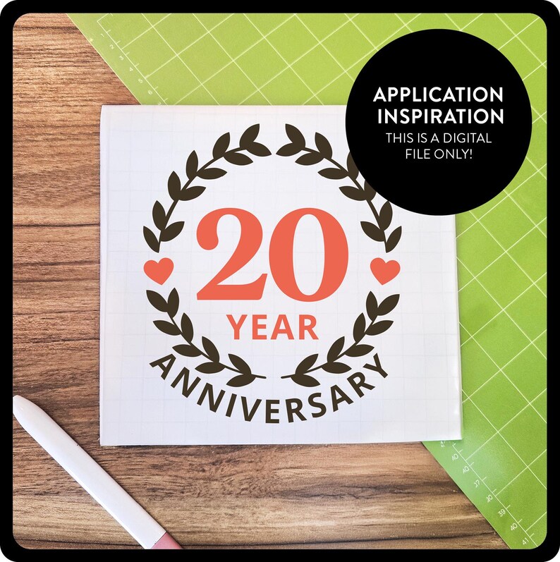 20th Anniversary Circle Logo SVG Design: Reunion, Wedding (digital ...