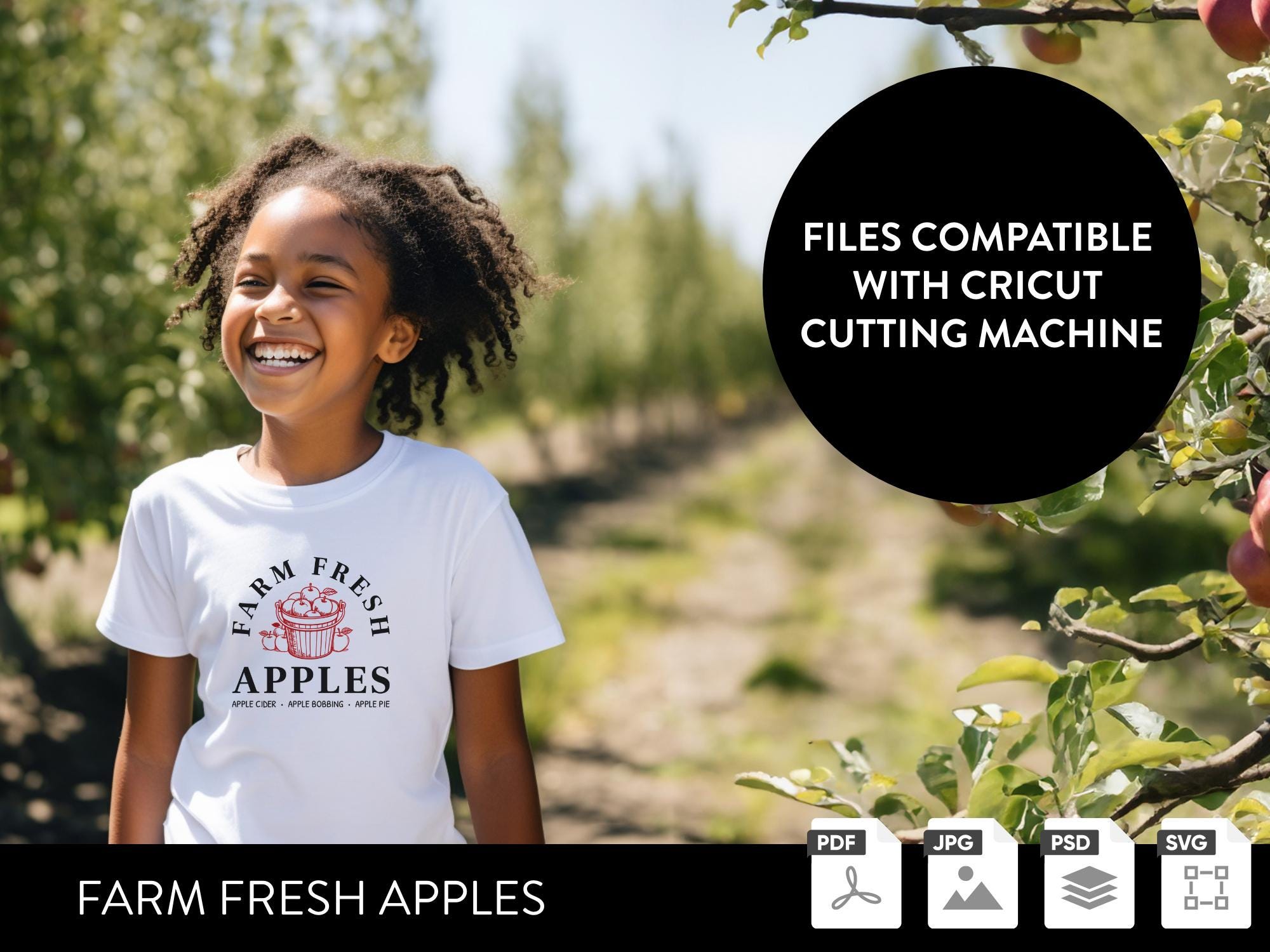 Farm Fresh Apples SVG Fall Apple Orchard PNG DIY Fall Craft Apple Decal ...
