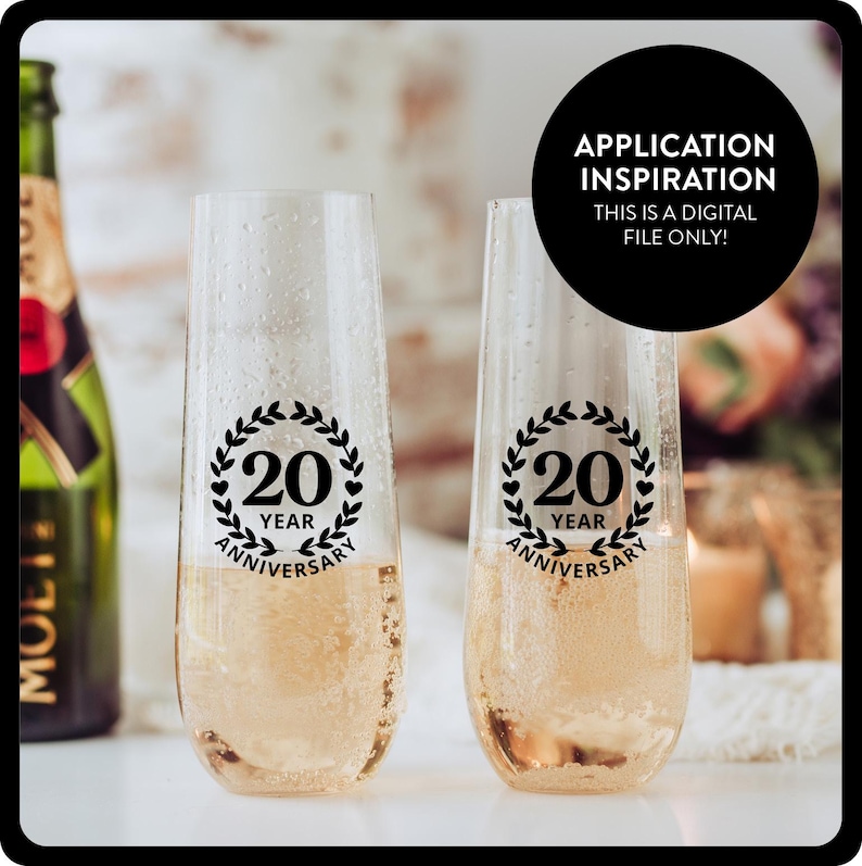 20th Anniversary Circle Logo SVG Design: Reunion, Wedding (digital ...