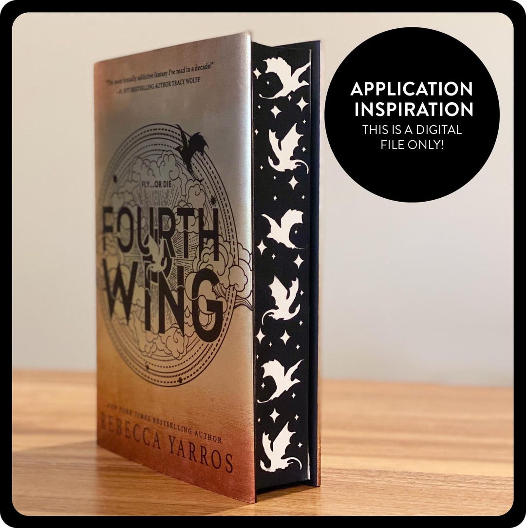 Fourth Wing Stenciled Edge SVG Fourth Wing Bookmark PNG Fourth Wing ...