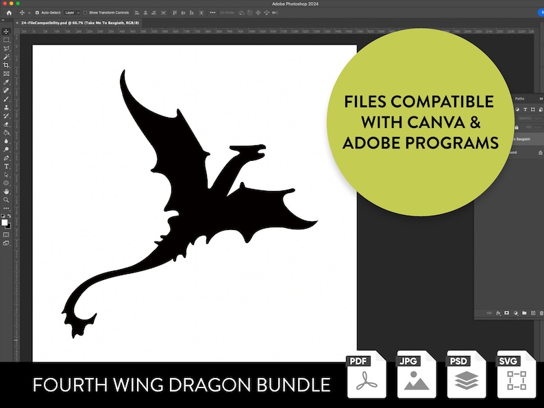 Fourth Wing Dragon Silhouette SVG Bundle Fourth Wing Tairn and Andarna ...