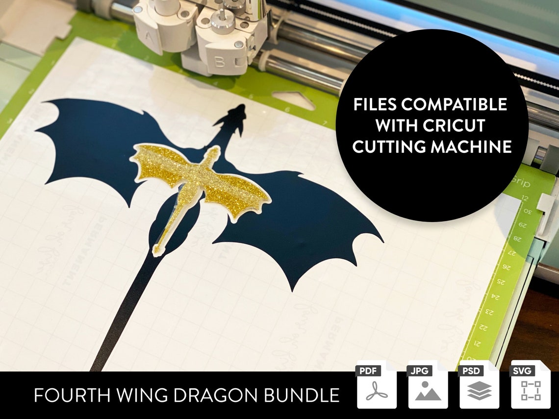 Fourth Wing Dragon Silhouette SVG Bundle Fourth Wing Tairn and Andarna ...